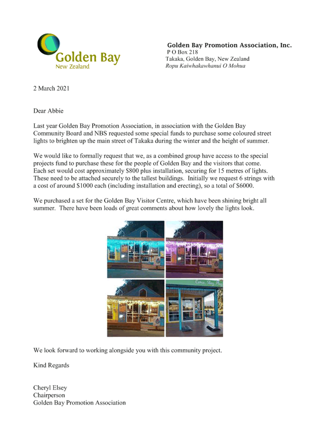 Agenda of Golden Bay Community Board - 13 00 2021