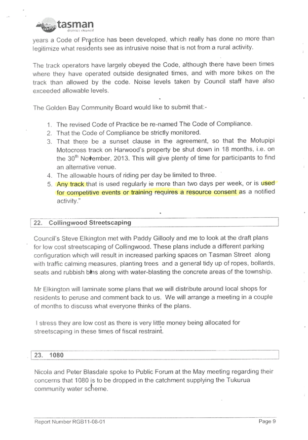 Agenda of Golden Bay Community Board - 11 00 2021