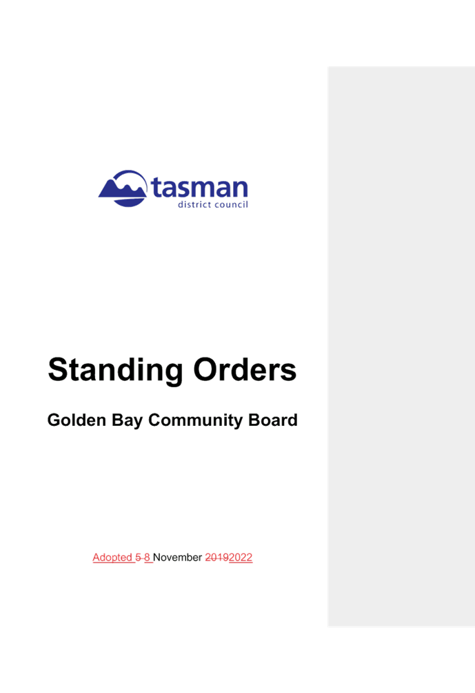 Agenda of Golden Bay Community Board - Tuesday, 8 November 2022