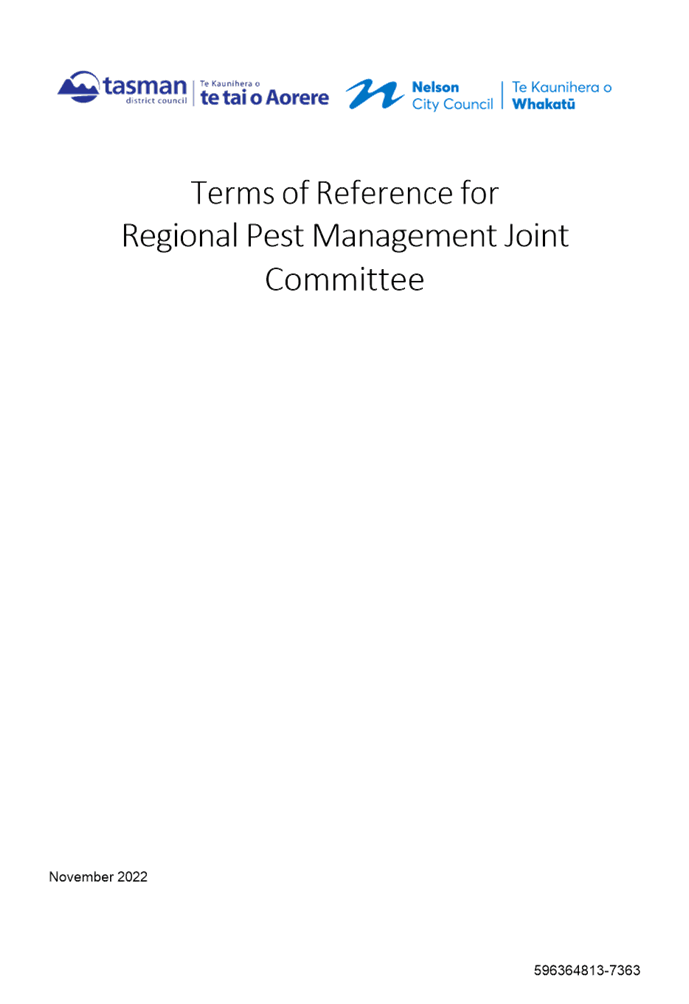 Agenda of Regional Pest Management Joint Committee - Friday, 24 March 2023