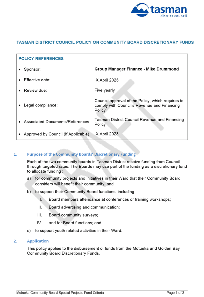 Agenda of Golden Bay Community Board - Monday, 3 April 2023