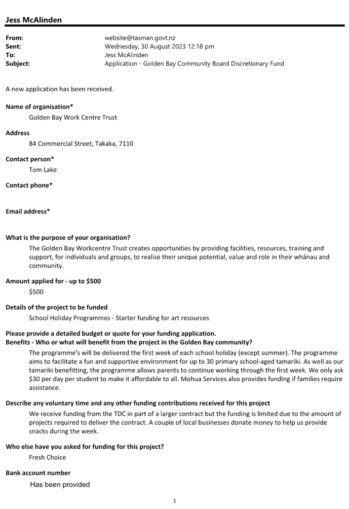 Agenda of Golden Bay Community Board - Monday, 11 September 2023