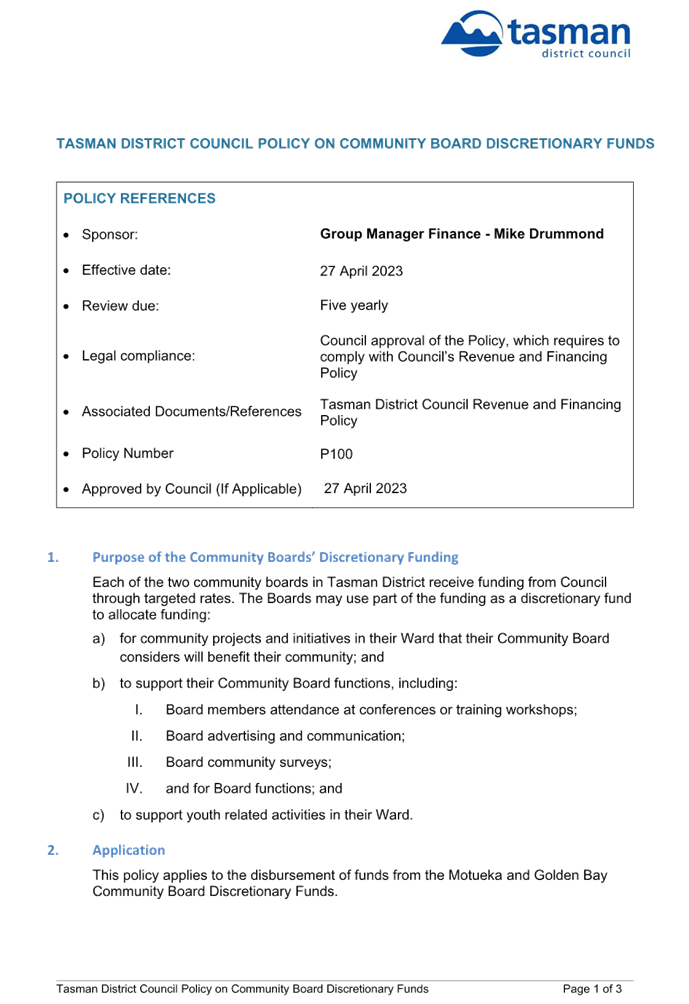 Agenda of Golden Bay Community Board - Monday, 17 February 2025